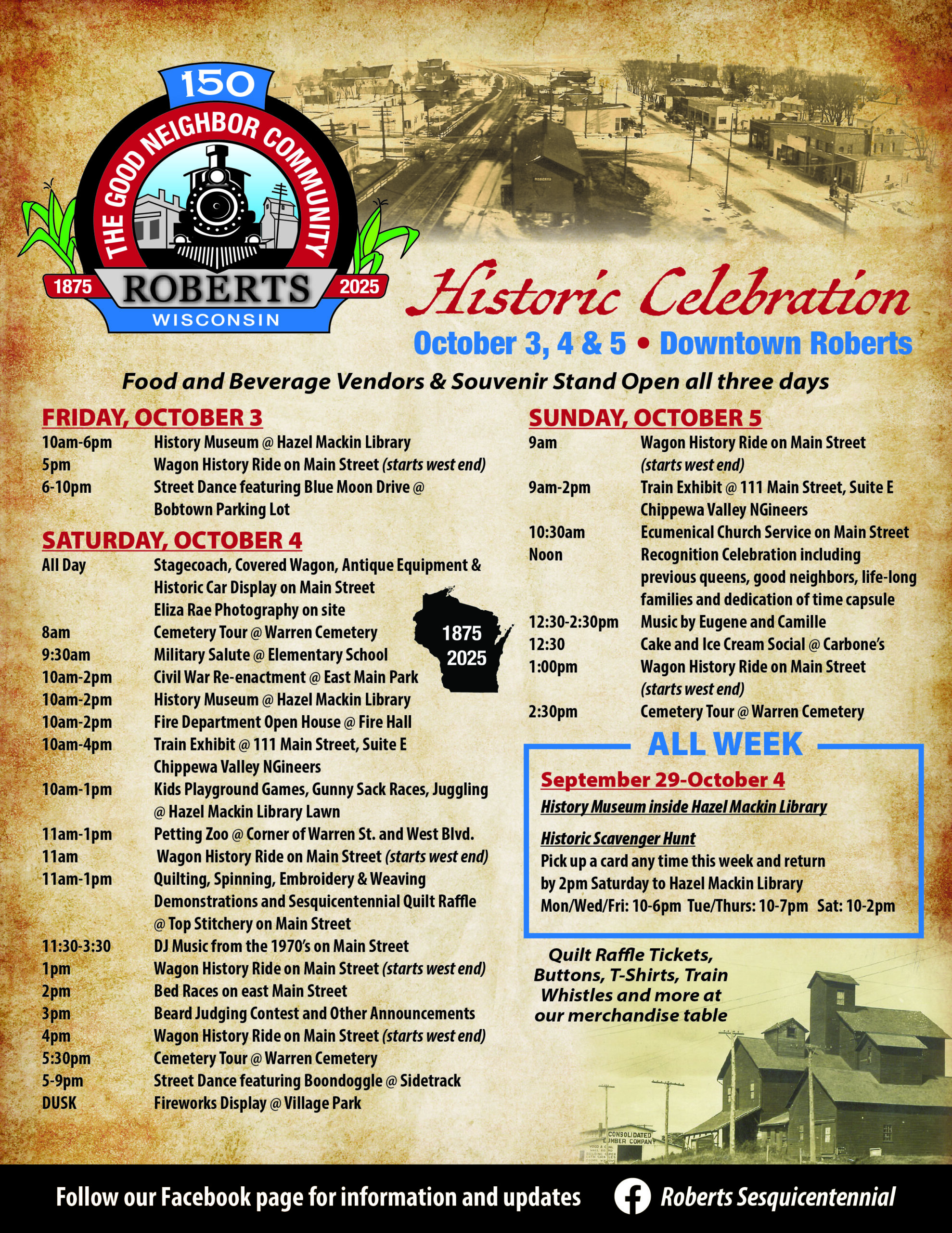 RobertsSesquicentennial_Poster – Village of Roberts, Wisconsin